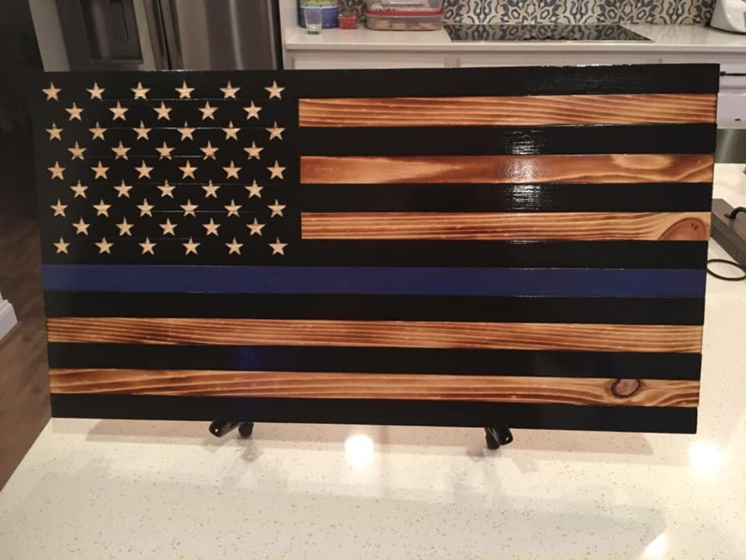 Rustic Wooden Thin Line Flag - Etsy