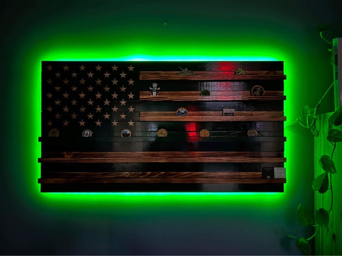 Rustic Wooden Thin Line Flag - Etsy