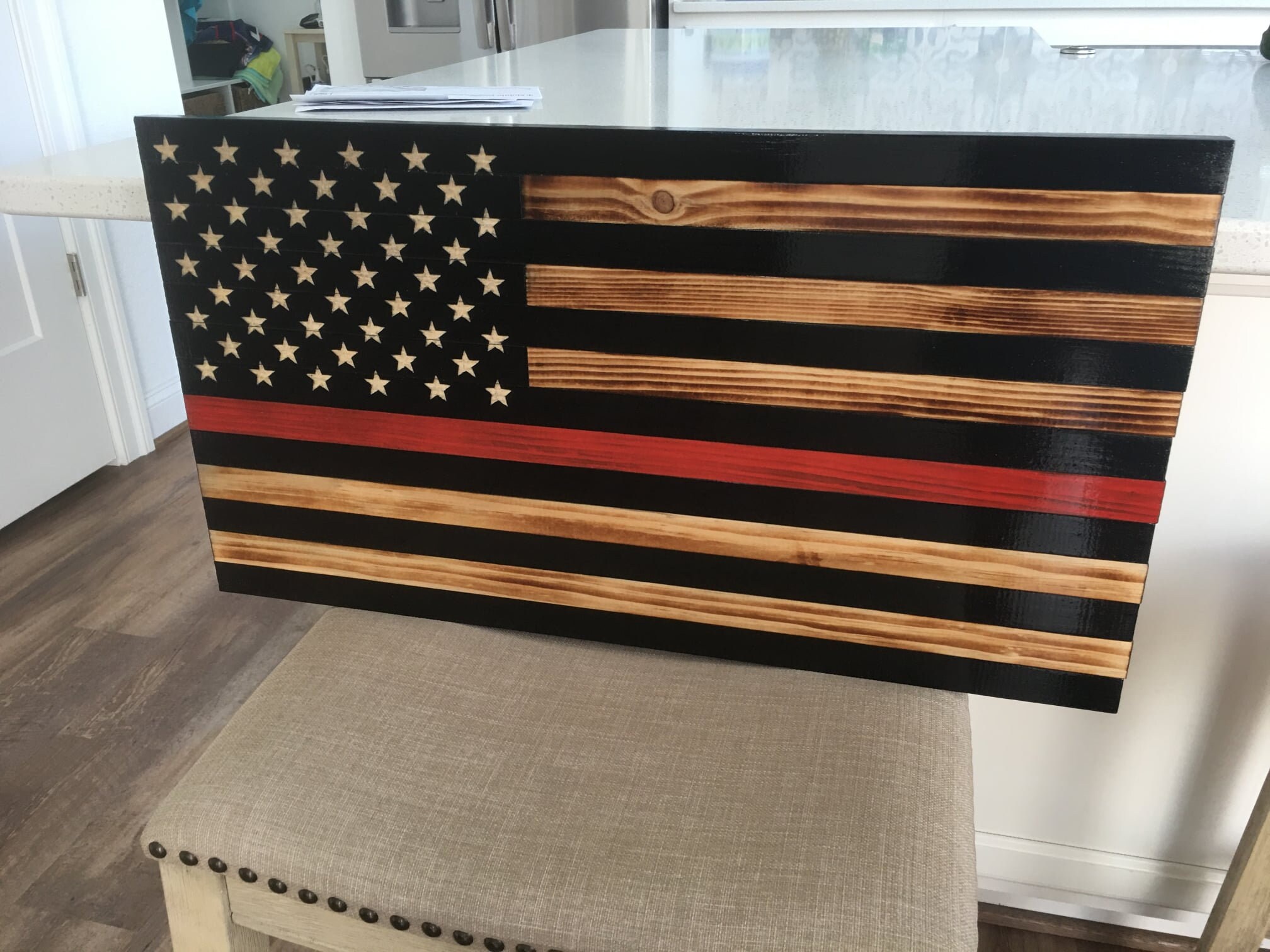 Rustic Wooden Thin Line Flag - Etsy