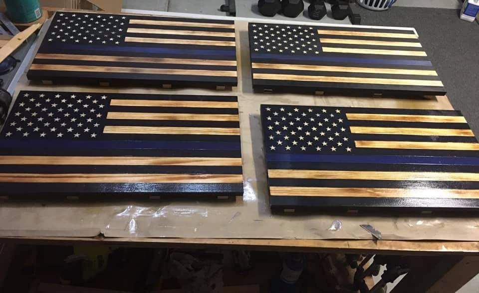 Rustic Wooden Thin Line Flag - Etsy
