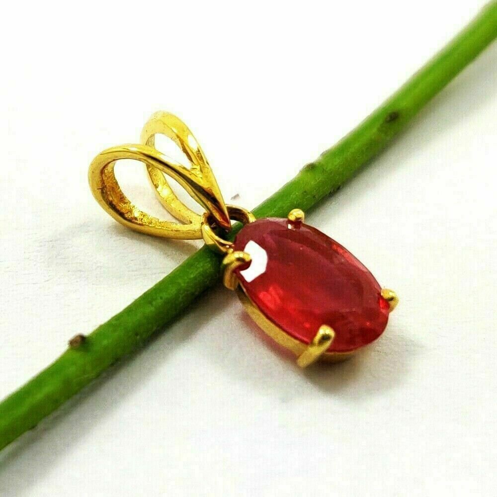Ruby 14 KT Solid Yellow Gold Handmade Natural Red Oval | Etsy