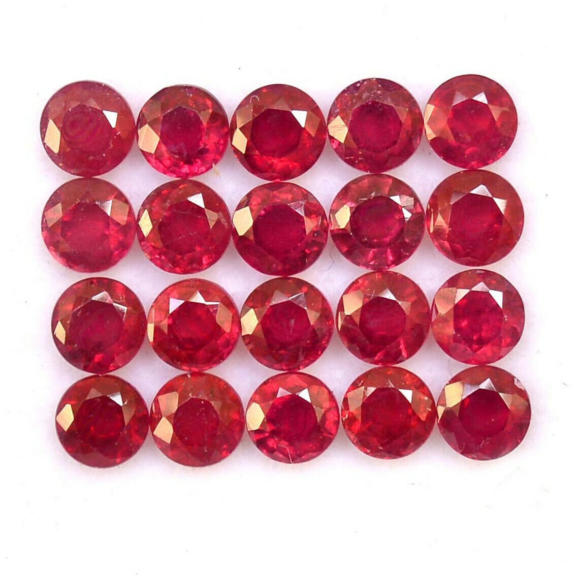 Ruby 4 MM Round Natural Myanmar Red Faceted Cut Loose Gemstone AAA ...