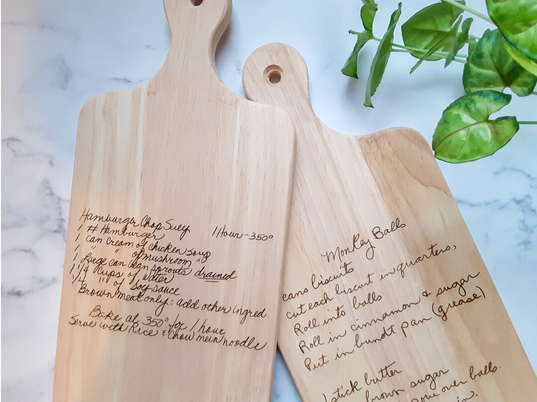 Personalized Engraved Recipe Cutting Board: Handwritten Family Keepsake ...