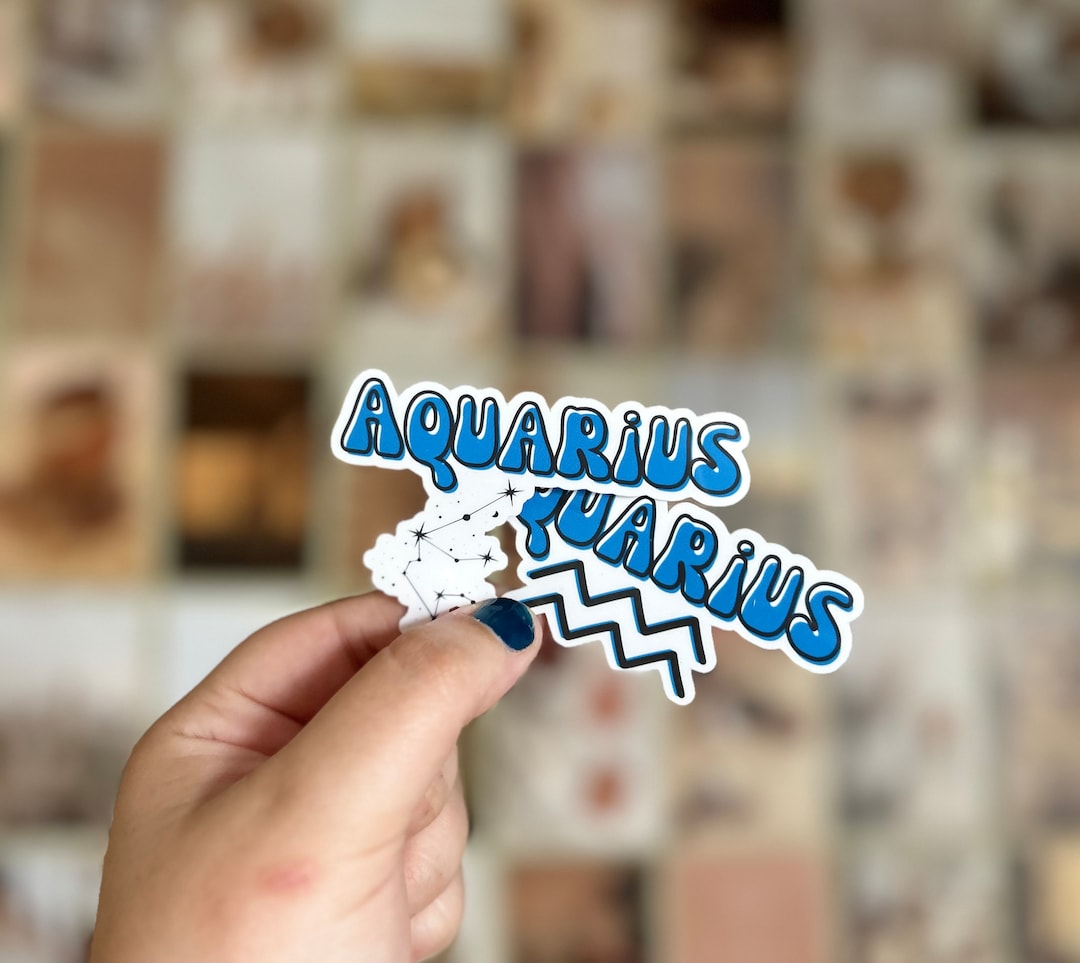 Aquarius Sticker Set | Aquarius Star Sign Sticker Set | Aquarius Laptop ...