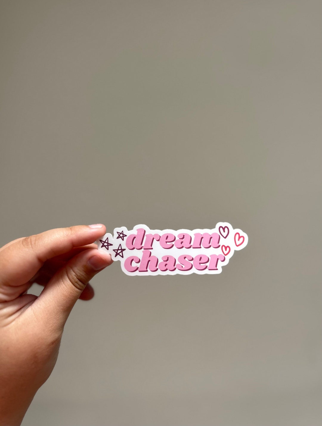 Dream Chaser Sticker Dream Sticker Hearts and Stars Sticker Pink ...