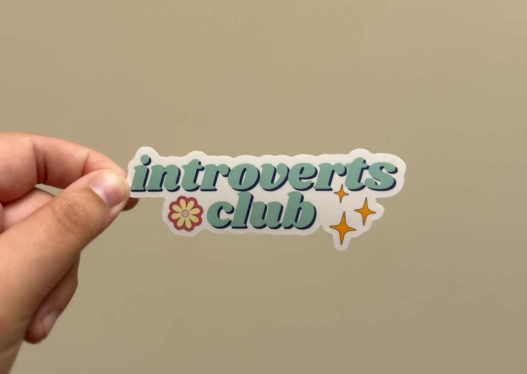 Introverts Club Sticker | Introvert Sticker | Blue Introvert Sticker - Etsy