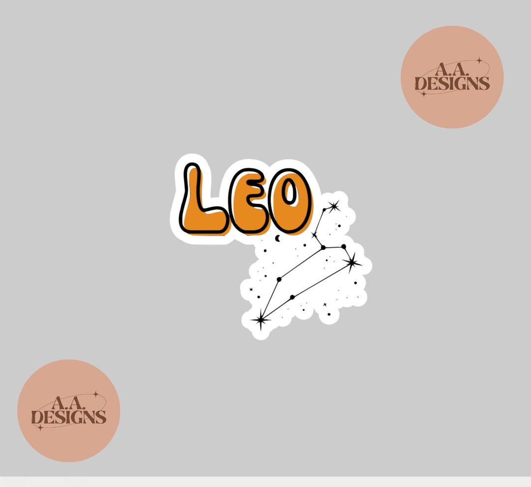 Leo Sticker Leo Star Sign Sticker Leo Laptop Sticker Leo - Etsy