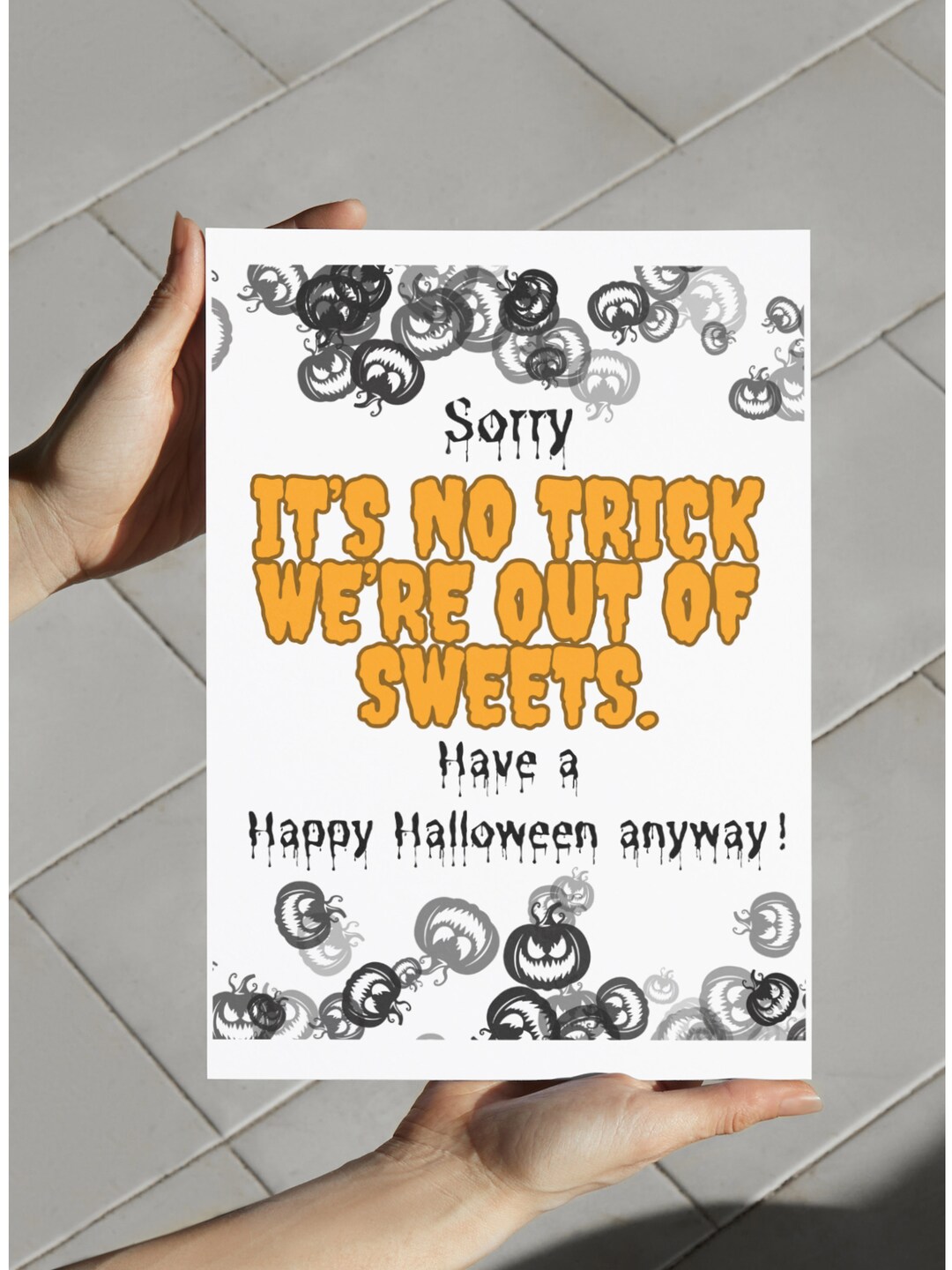It's No Trick We're Out of Sweets Halloween Downloadable File Poster - Etsy