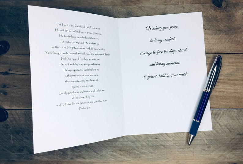 Sympathy Card With Bible Verse 5x7 Religious Condolence - Etsy