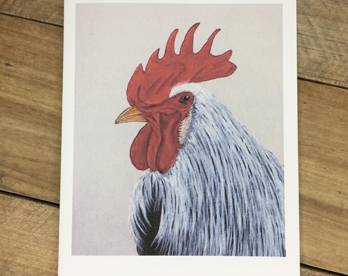 Chicken Rooster Note Cards Stationery Set of 10 Cards in White or Light ...