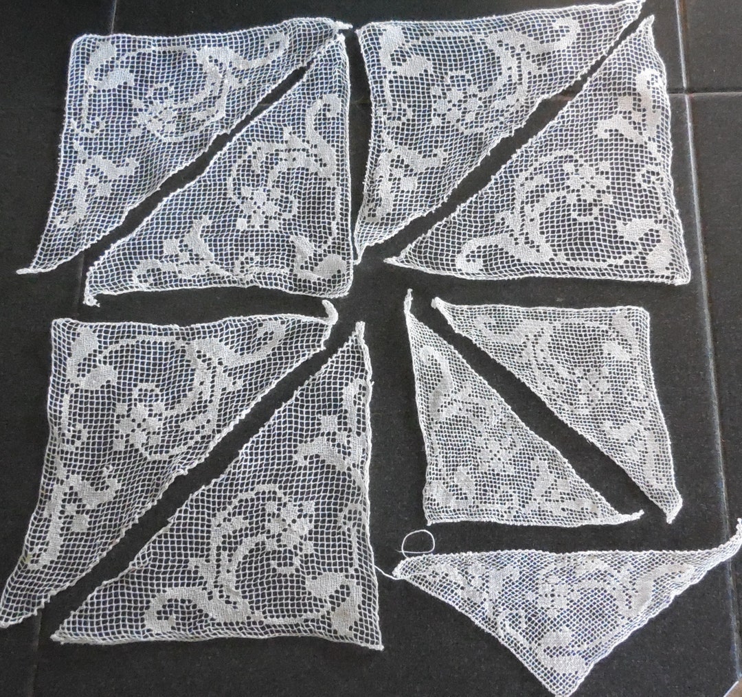 Antique Italian Lace Triangular Inserts (17) - Etsy