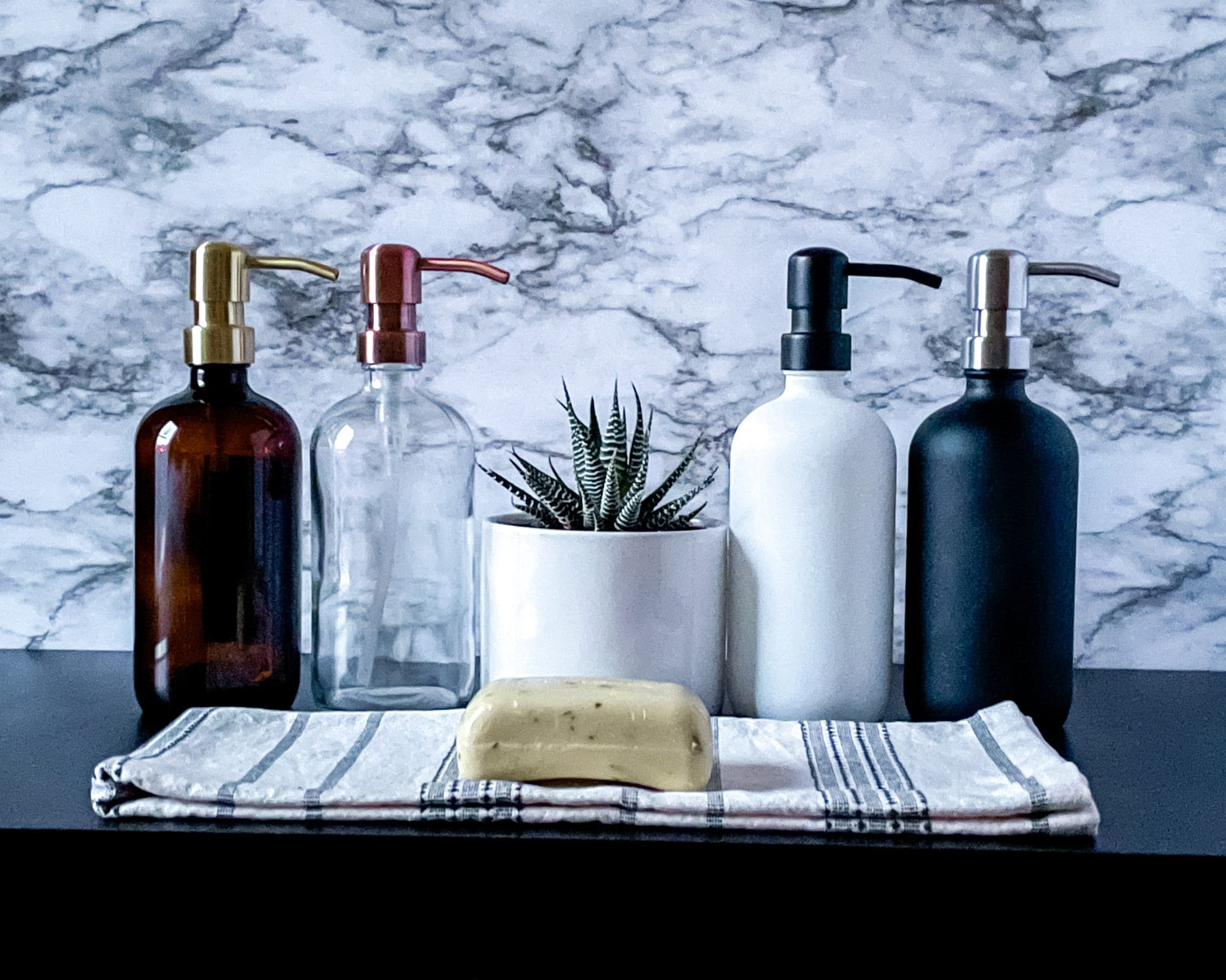 Glass Countertop Soap Bottle With Metal Pump Dispenser 16 or - Etsy