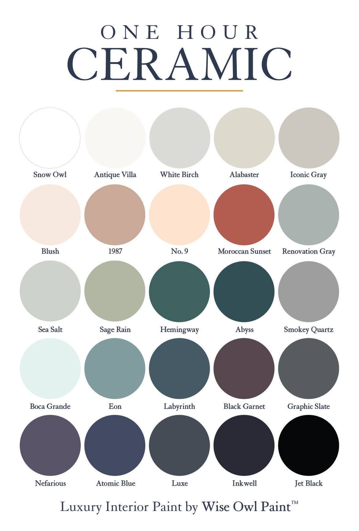 Inkwell One Hour Ceramic Luxury wall paint by Wise Owl | Etsy