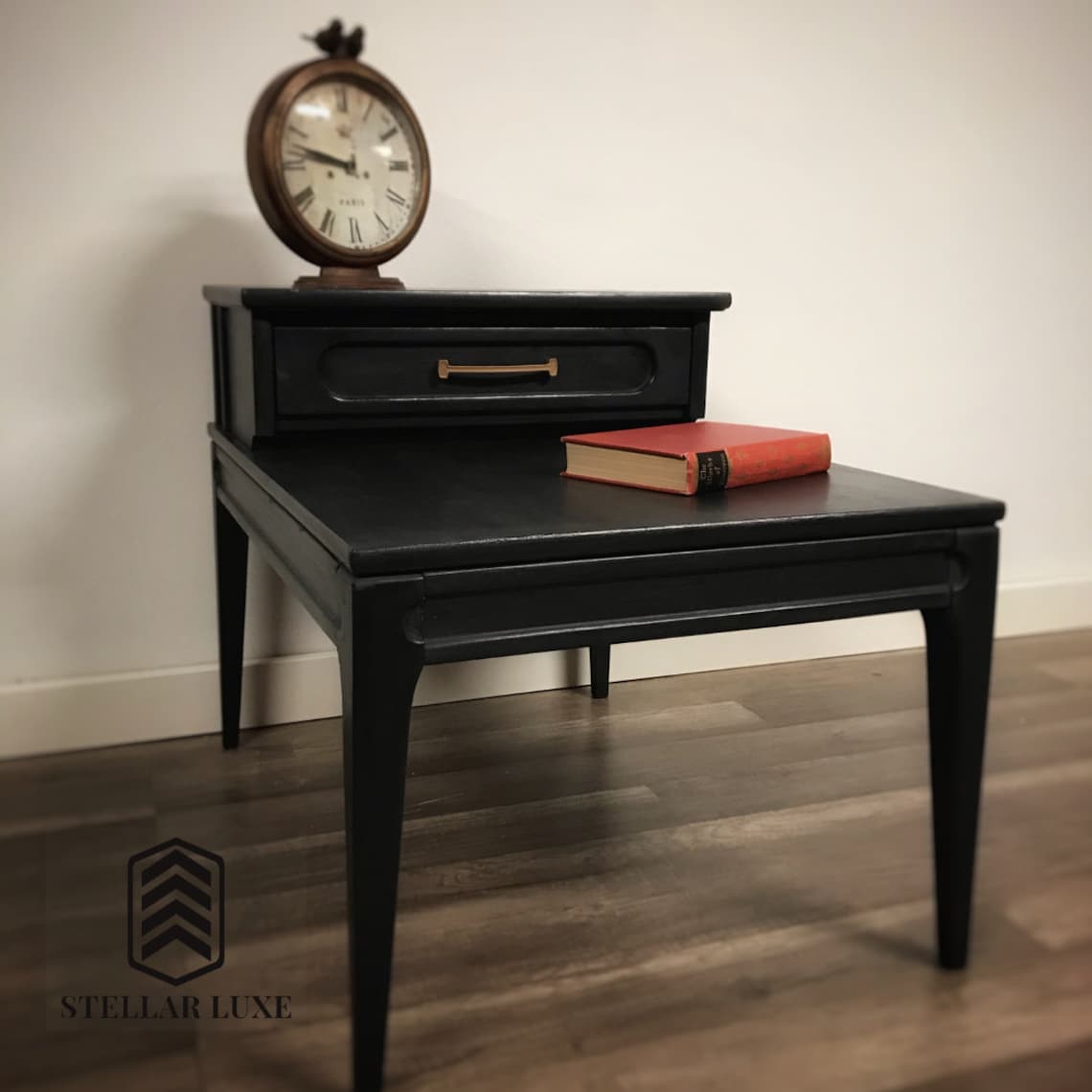 SOLD Mid-century Modern Black End Tables or Nightstands With - Etsy