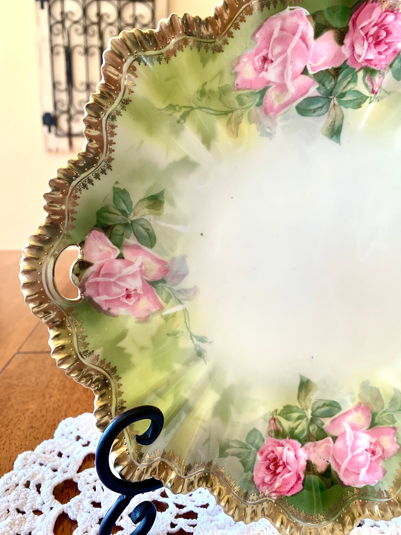 Antique RS PRUSSIA Mark Porcelain Ceramic Plate W/ 2 Handles 9 7/8" - Etsy