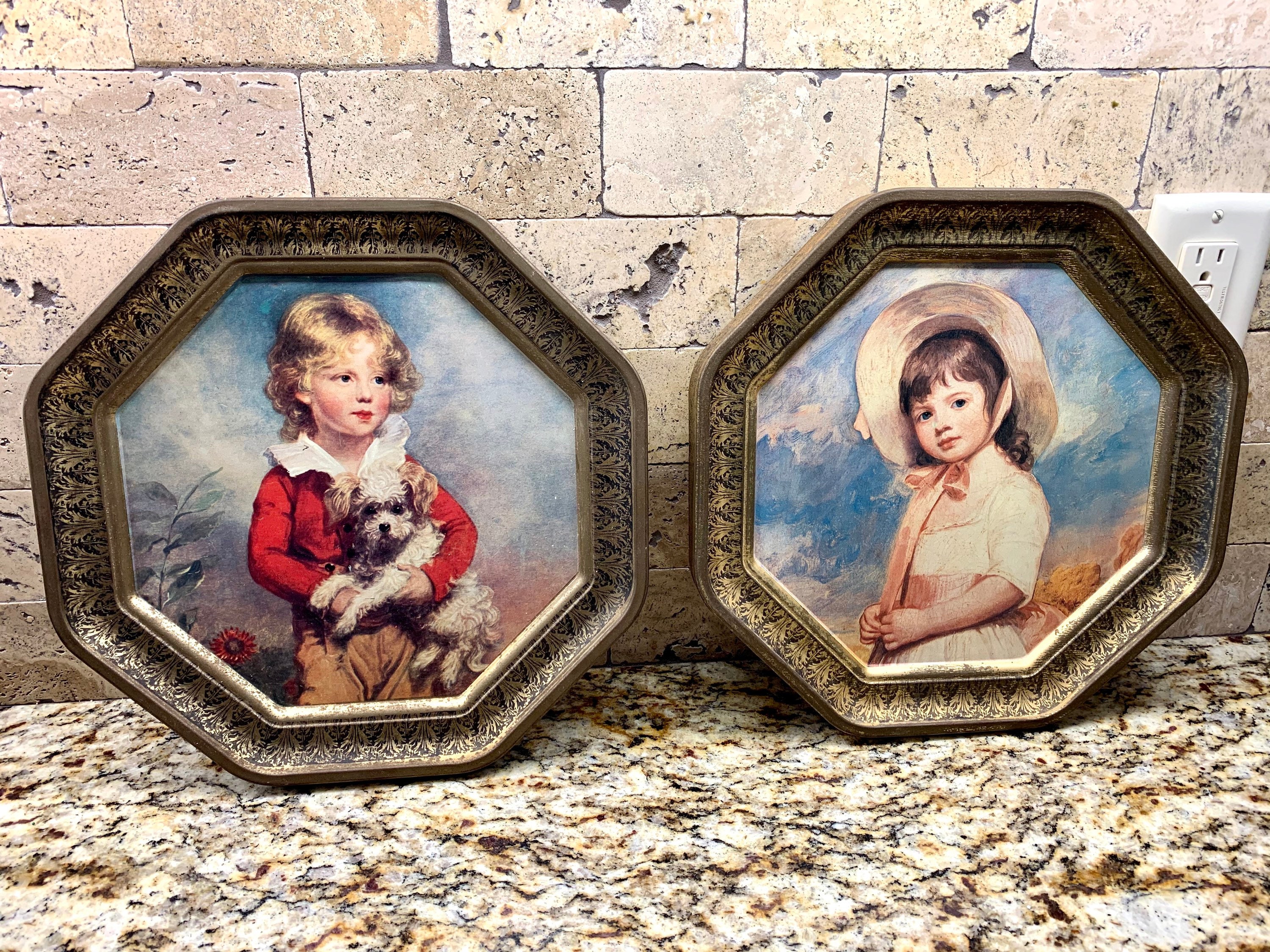 Vintage Tin Wall Hanging Decor Miss Willoughby Master Simpson Girl and ...