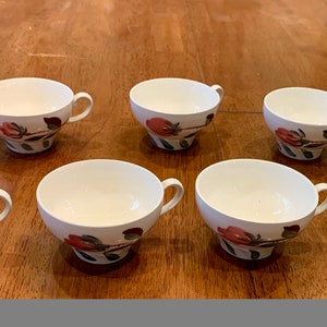 Vintage Blue Ridge Pottery Southern Camellia Cups Set of 9 RARE 1950's ...