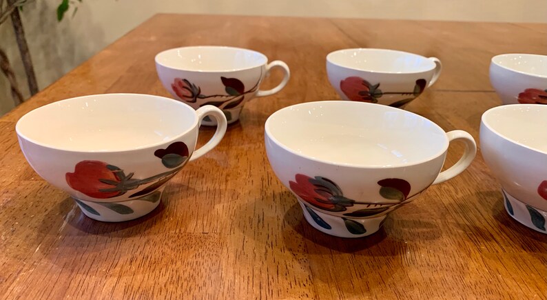 Vintage Blue Ridge Pottery Southern Camellia Cups Set of 9 - Etsy