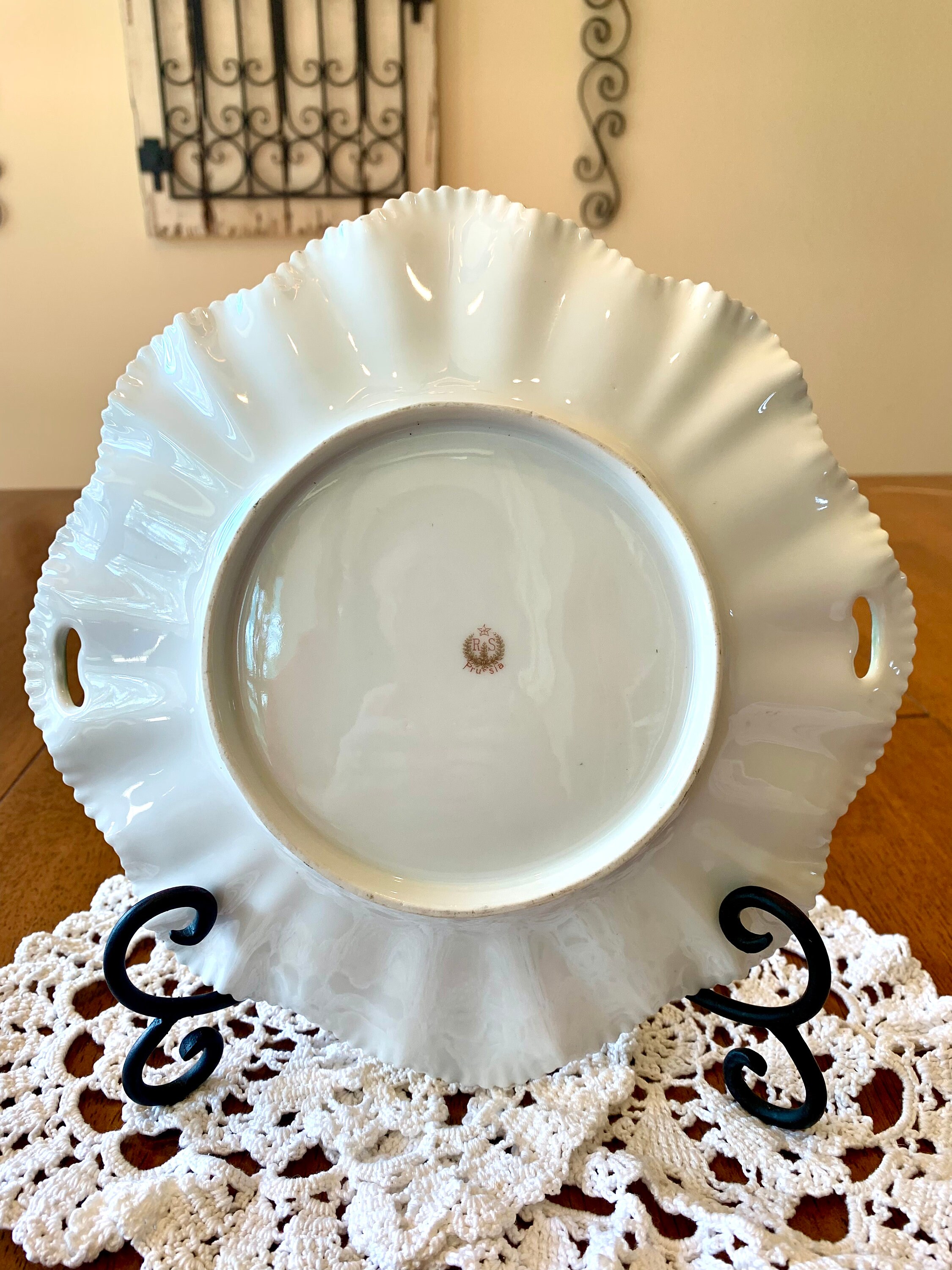 Antique RS PRUSSIA Mark Porcelain Ceramic Plate W/ 2 Handles 9 7/8 - Etsy