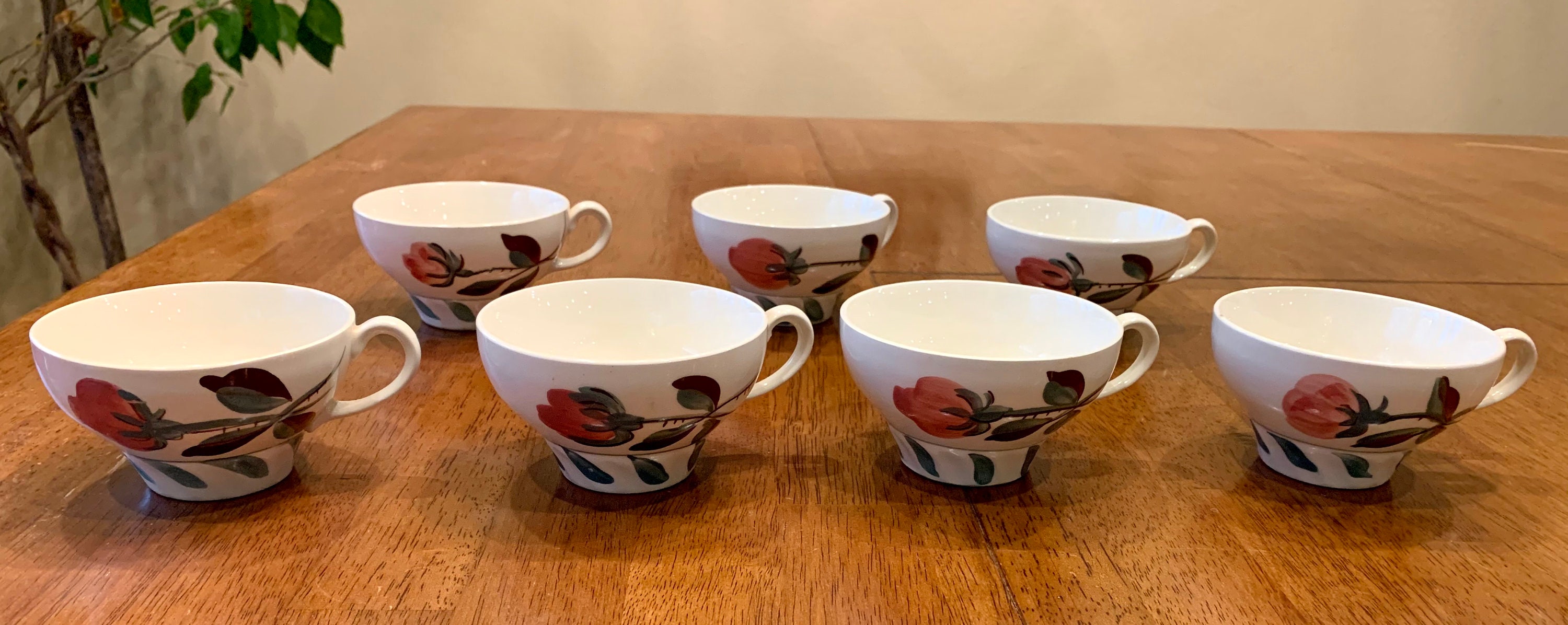Vintage Blue Ridge Pottery Southern Camellia Cups Set of 9 RARE 1950's ...
