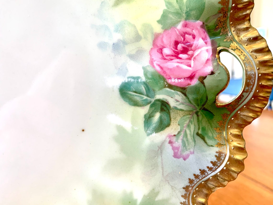 Antique RS PRUSSIA Mark Porcelain Ceramic Plate W/ 2 Handles 9 - Etsy