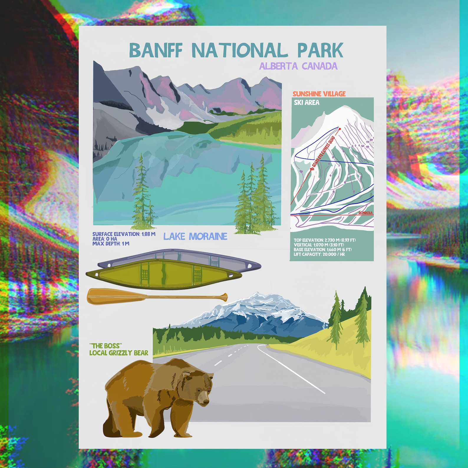 Banff National Park Illustration Print Hand Drawn Digitally | Etsy