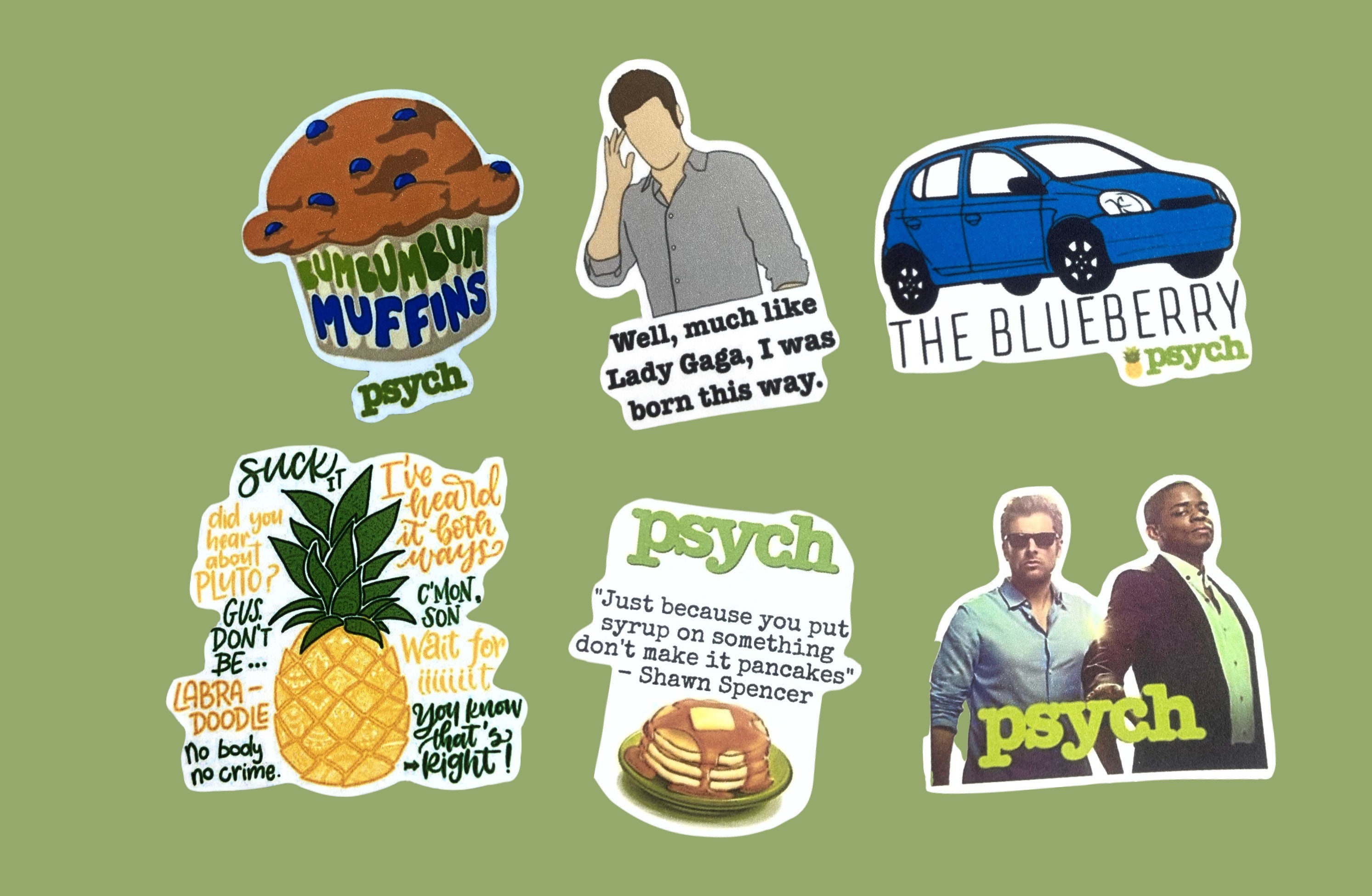 Psych TV Show Stickers Psych Sticker Set Psych Gifts Shawn | Etsy