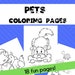 Pets Coloring Pages | Coloring Pets Fun | Coloring Activity | Instant ...