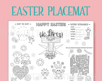 Easter Coloring Placemat - Etsy