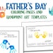 Father's Day Printable Fingerpaint & Coloring Activity | Instant ...