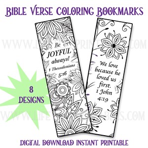 Bible Verse Coloring Bookmarks: Printable VBS Activity (digital ...
