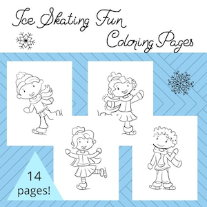 14 Pages of Ice Skating Children | Snowflakes | Ice Skates | Instant ...