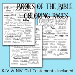 KJV and NIV Books of the Bible Coloring Pages | Bible Learning Activity ...