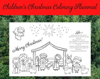Christmas Placemat Coloring - Etsy