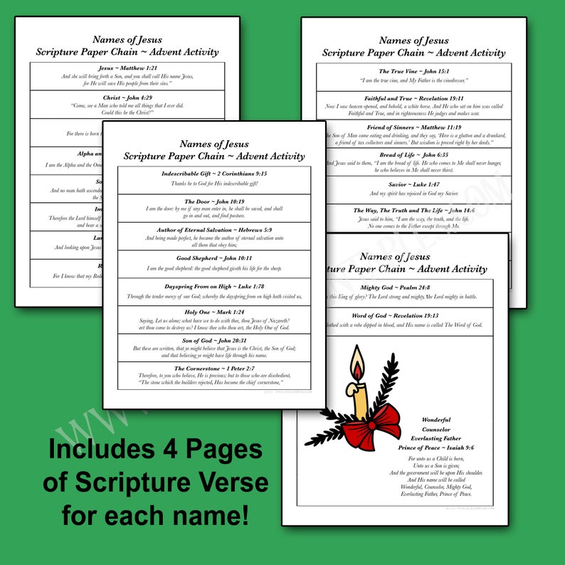 The Names of Jesus Paper Chain Activity: Christmas Decoration Craft ...