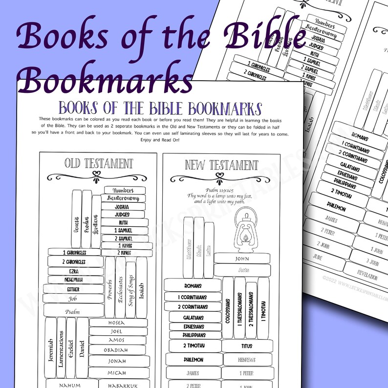 NIV Bible Books Coloring Bookmarks: Sunday School Activity (PDF ...