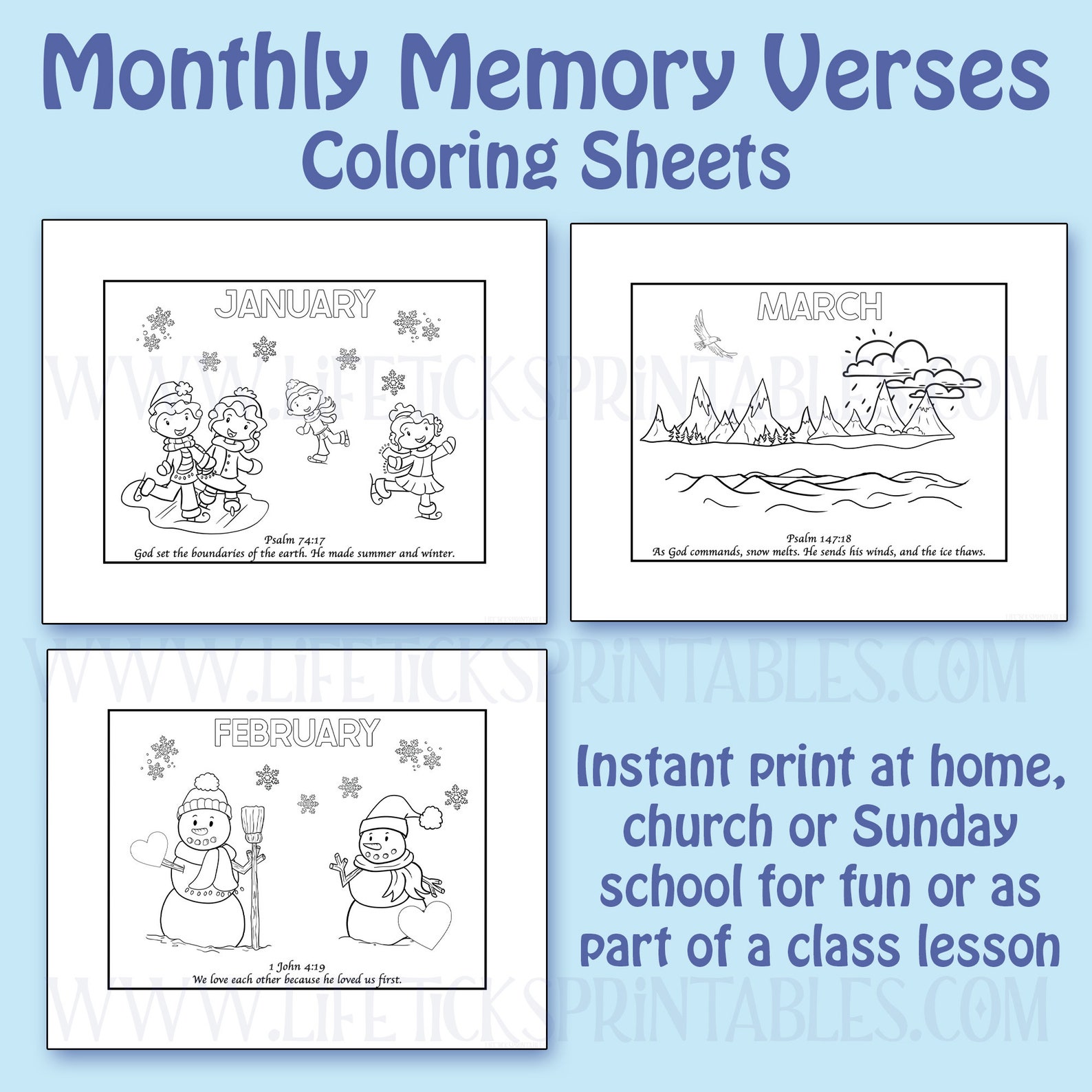 Monthly Memory Verse Coloring Pages | Color the Bible Verse Monthly ...