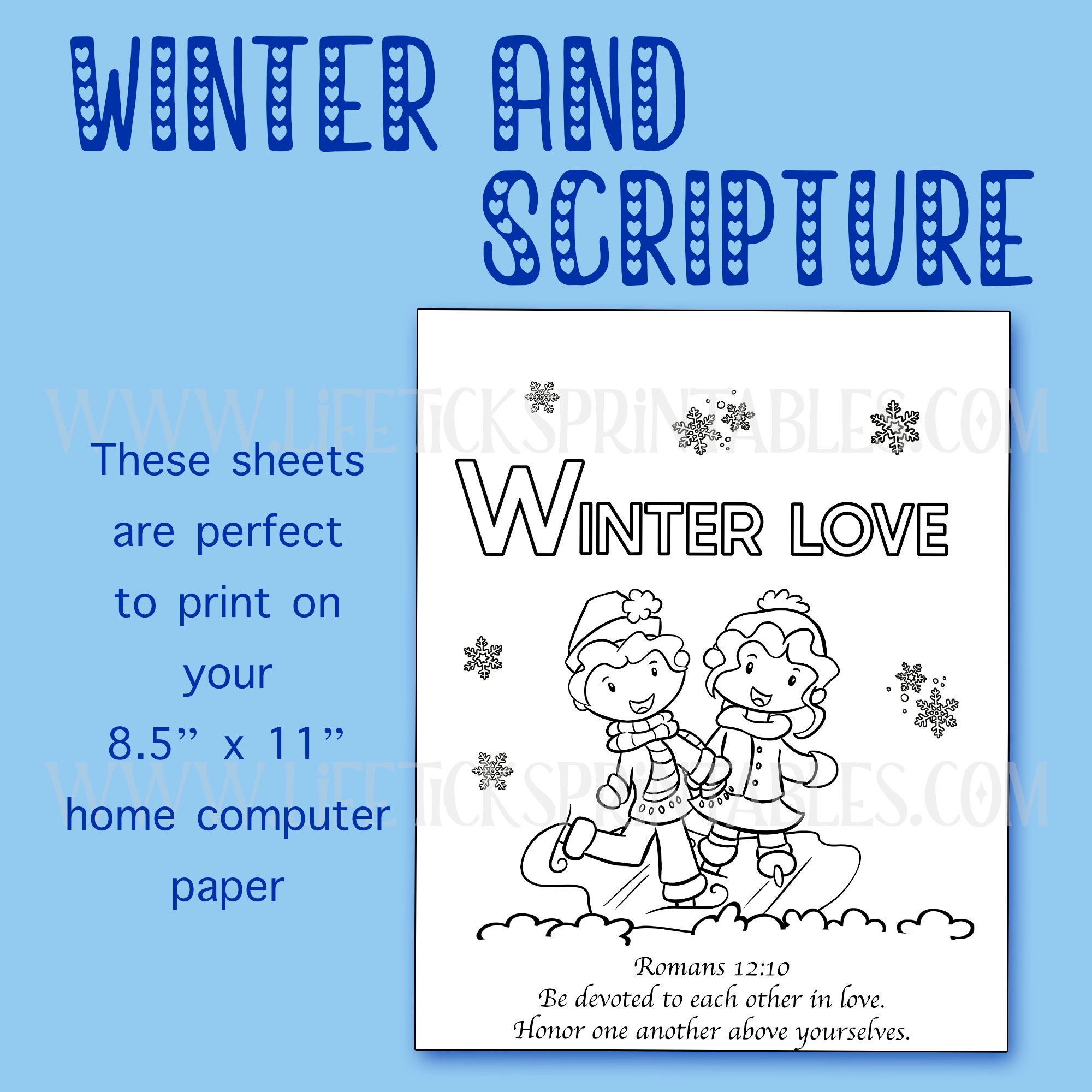 5 Winter Coloring Pages Coloring Sheets With Bible Memory Verses ...