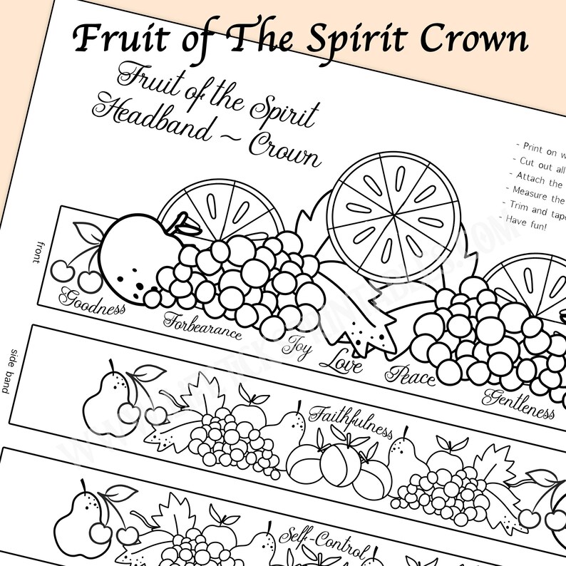 Fruit of the Spirit Crown | Coloring Bible Memory Verse Activity ...