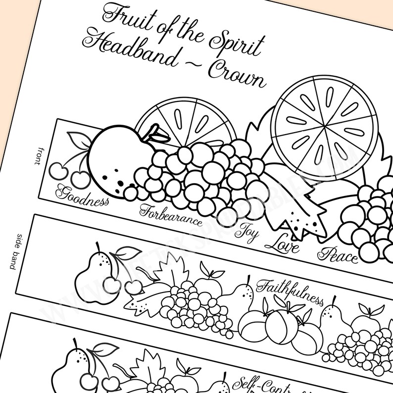 Fruit of the Spirit Crown | Coloring Bible Memory Verse Activity ...