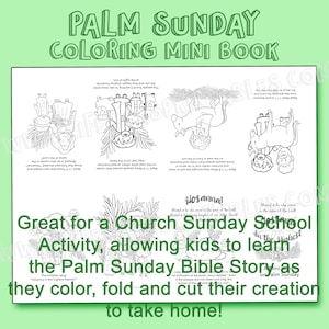 Palm Sunday Mini Coloring Book for Holy Week Sunday School | Mini Zine ...