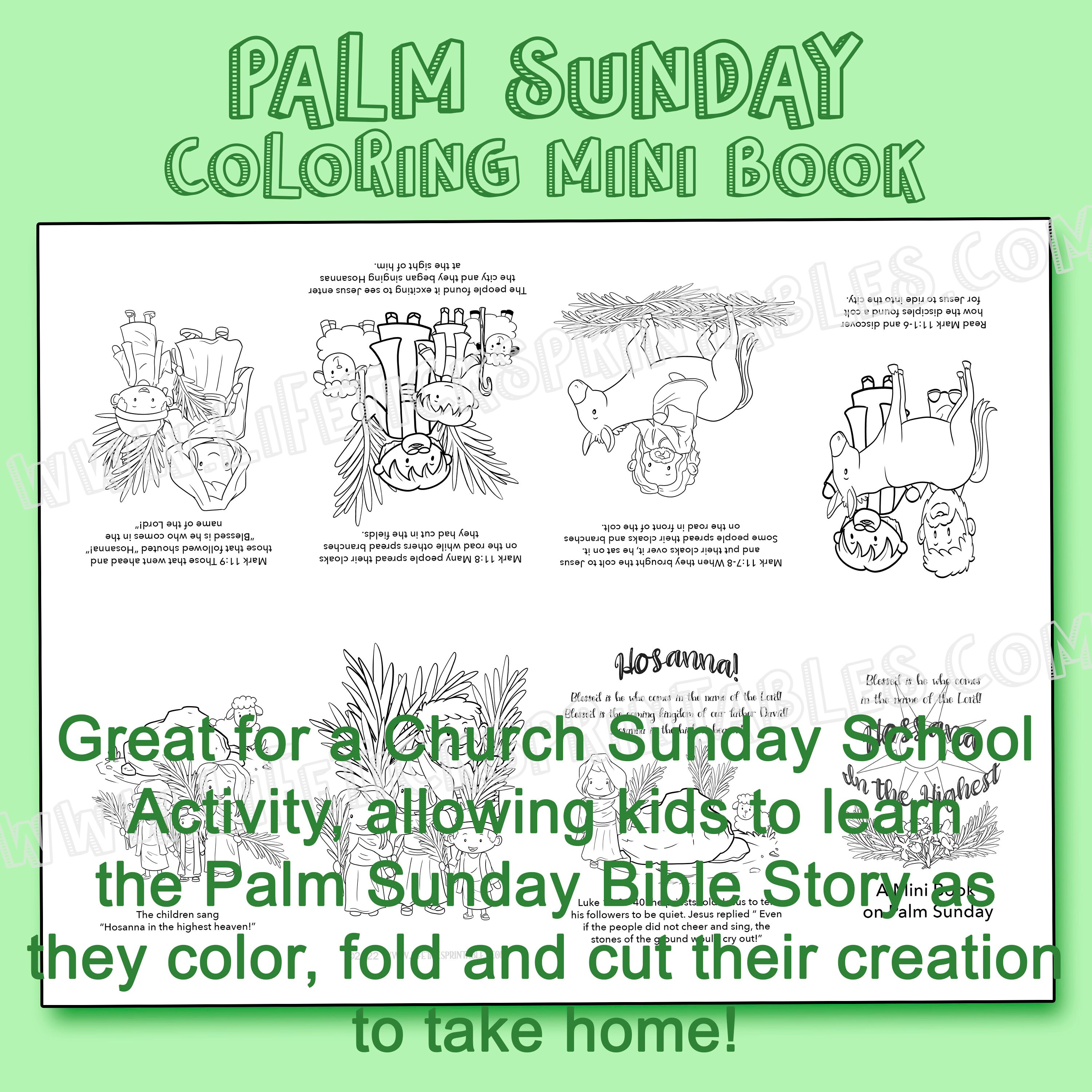 Palm Sunday Mini Coloring Book for Holy Week Sunday School Mini Zine A ...