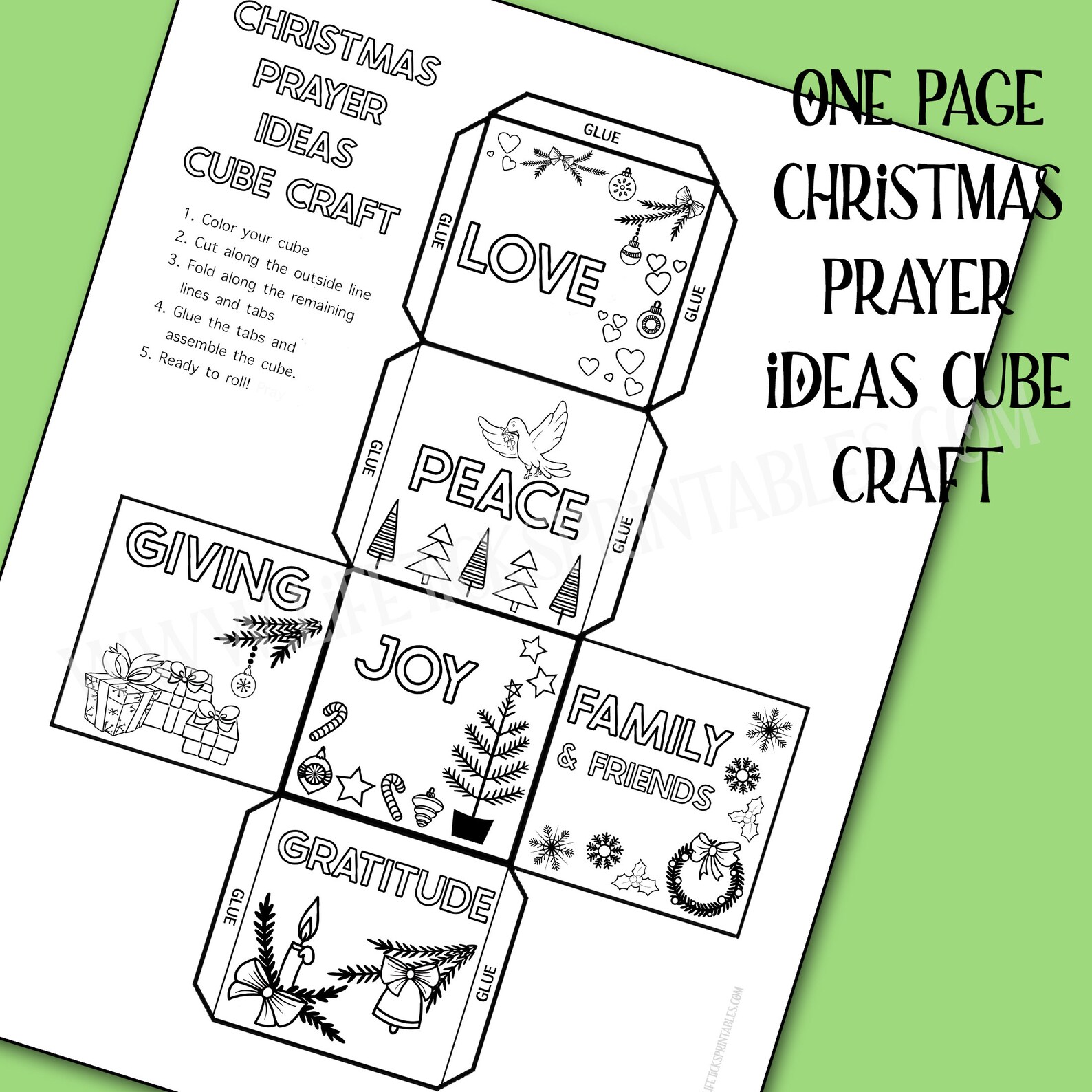 Christmas Prayer Ideas Cube Craft: Prayer Prompts Activity (PDF ...