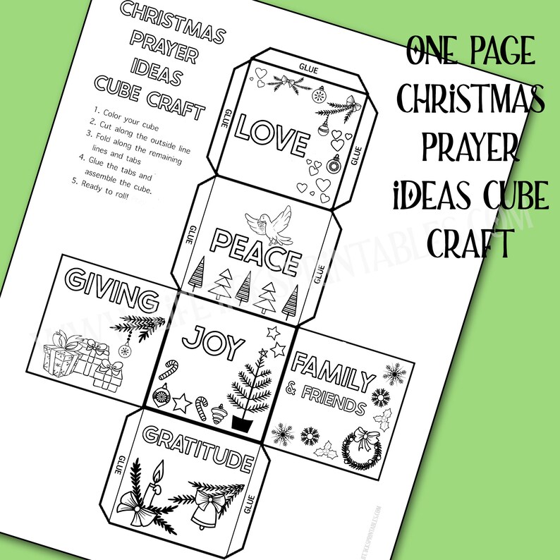 Christmas Prayer Ideas Cube Craft: Prayer Prompts Activity (PDF ...