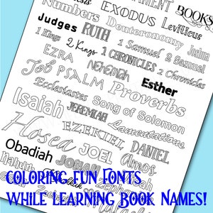 KJV and NIV Books of the Bible Coloring Pages | Bible Learning Activity ...