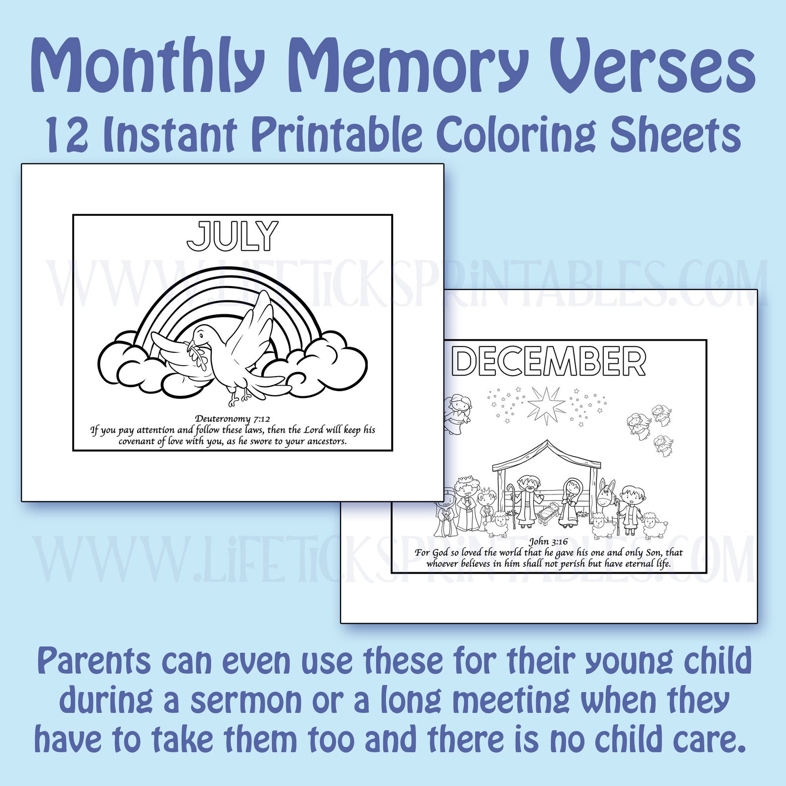 Monthly Memory Verse Coloring Pages | Color the Bible Verse Monthly ...