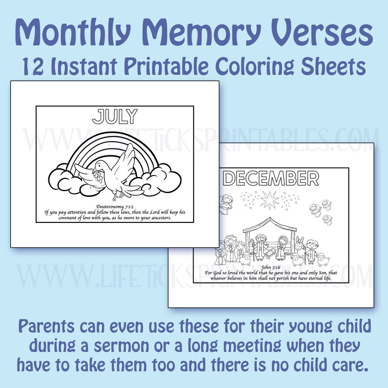 Monthly Memory Verse Coloring Pages | Color the Bible Verse Monthly ...