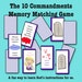 Moses, Exodus and the 10 Commandments Memory Matching Game (PDF ...