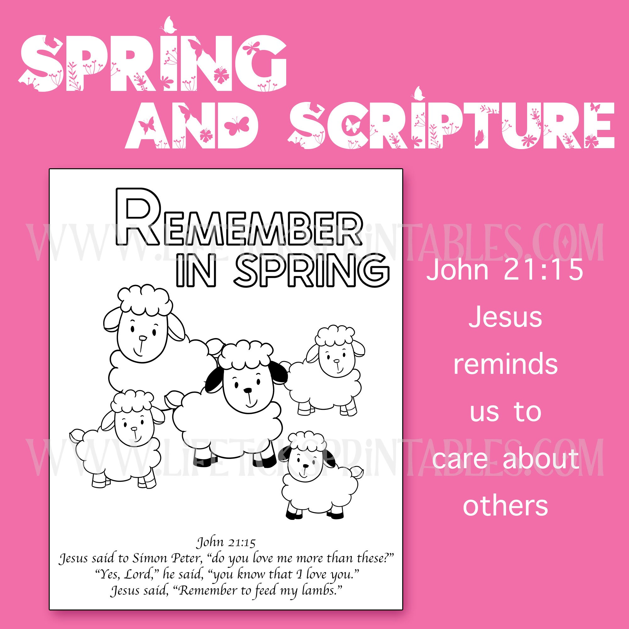 5 Spring Coloring Pages Coloring Sheets With Bible Memory Verses ...