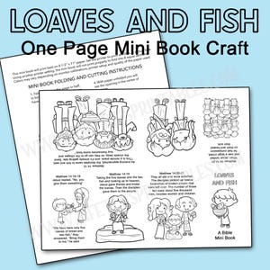 Jesus Blessed Loaves & Fish Mini Coloring Book | Bible Scripture Craft ...